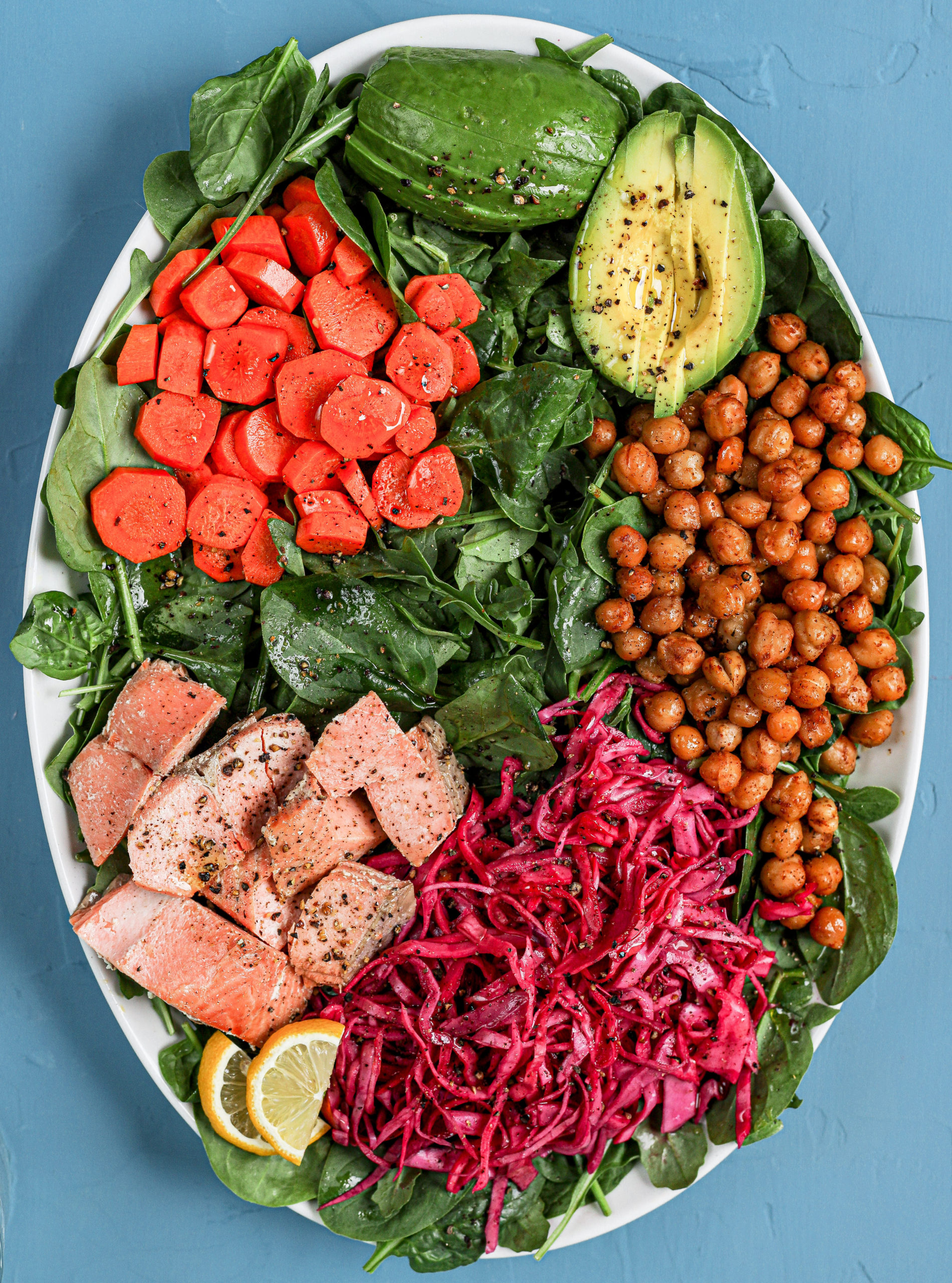 Arugula Spinach And Salmon Salad Elifs Kitchen